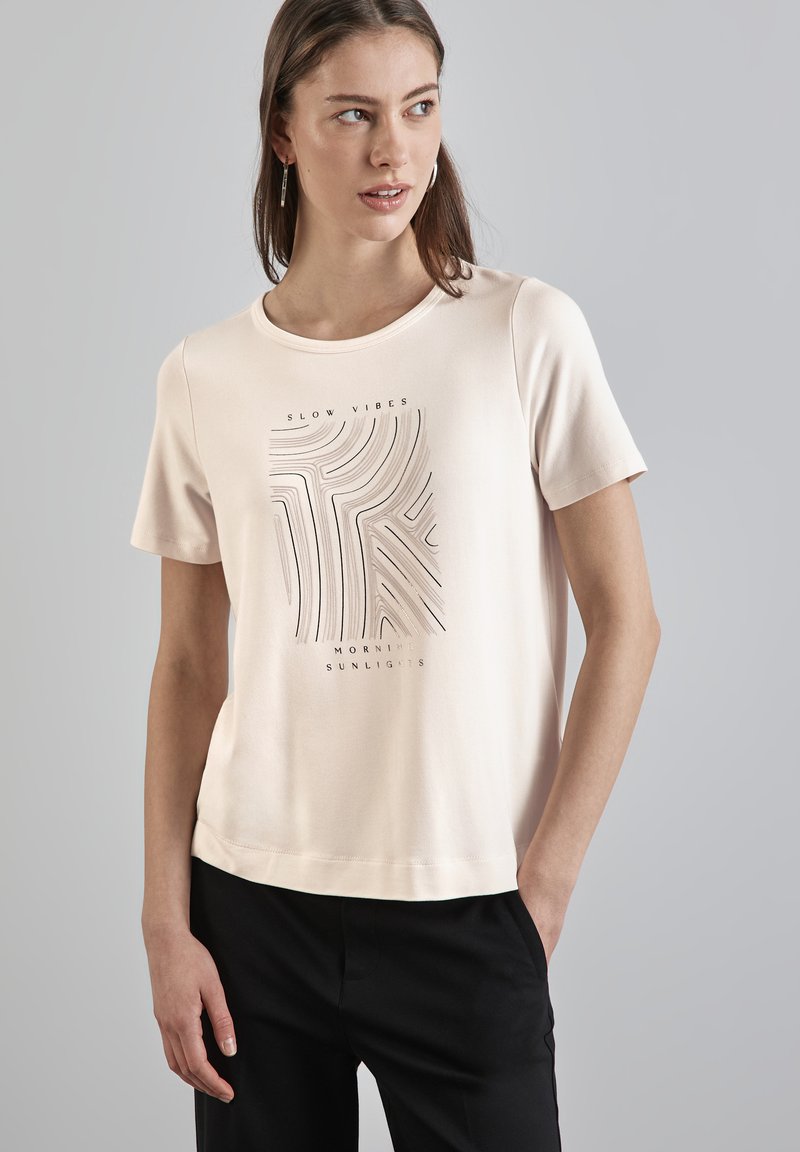 Street One Print T-shirt - weiß/beige - Zalando
