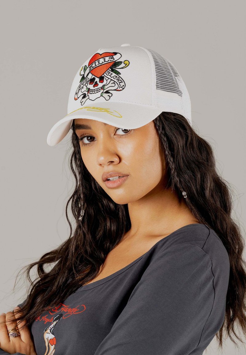 Ed Hardy LOVE-SLOWLY TWILL FRONT - Cap - off white/offwhite - Zalando.at