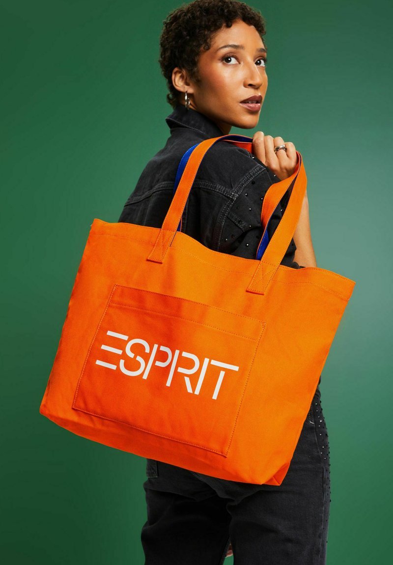 Esprit AUS MIT LOGODESIGN - Tote bag - red orange/orange - Zalando