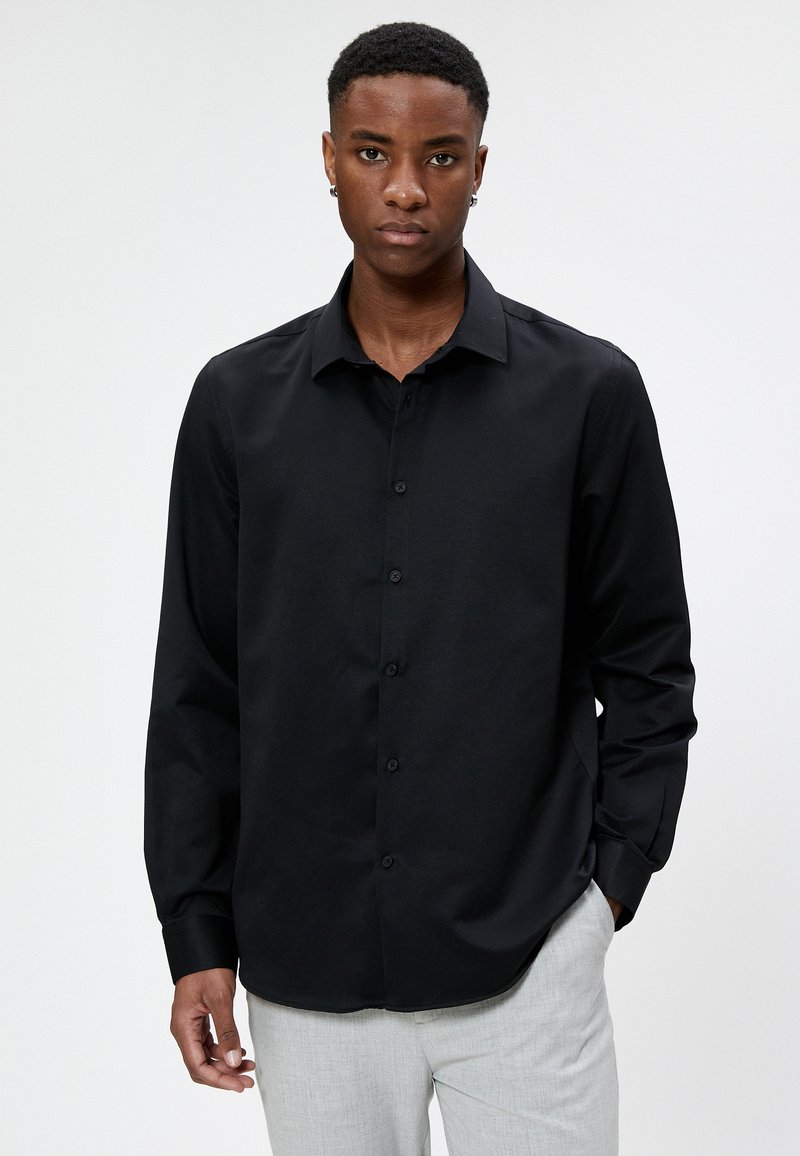 Koton BASIC CLASSIC NECK LONG SLEEVE - Camisa - black/negro - Zalando.es