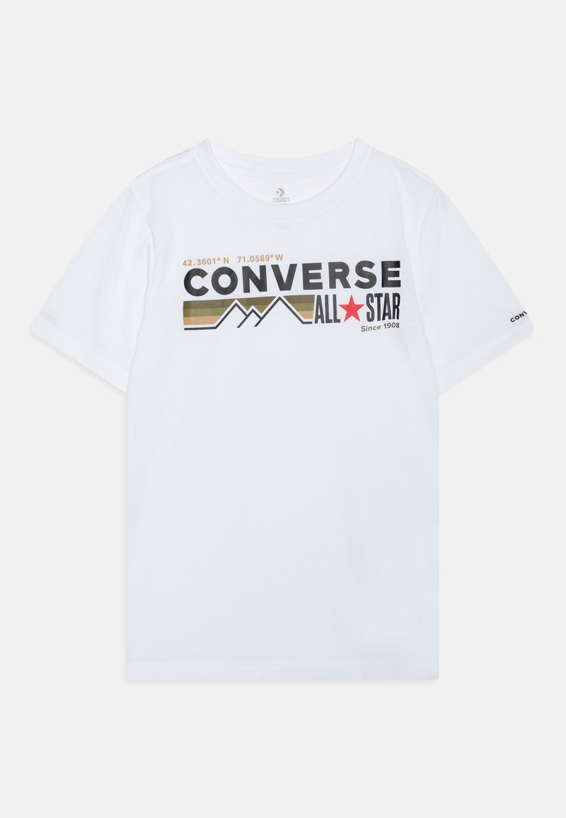 Converse WORDMARK CHEST STRIPE UNISEX - Camiseta estampada - white ...