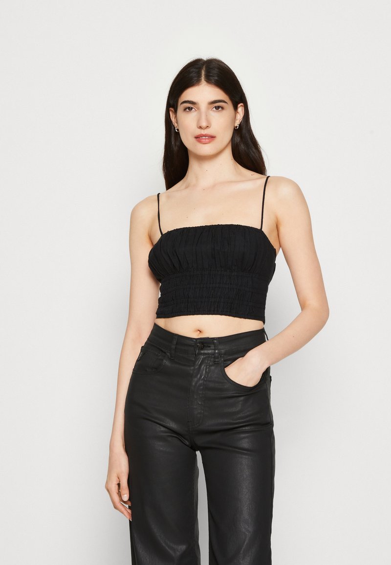 Abercrombie & Fitch BARE SCRUNCHIE CAMI - Top - black beauty/negro ...