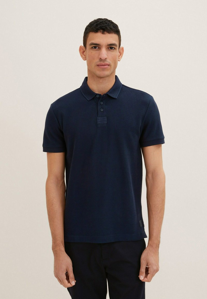 TOM TAILOR MIT STRUKTUR - Polo - sky captain blue/bleu marine - ZALANDO.FR