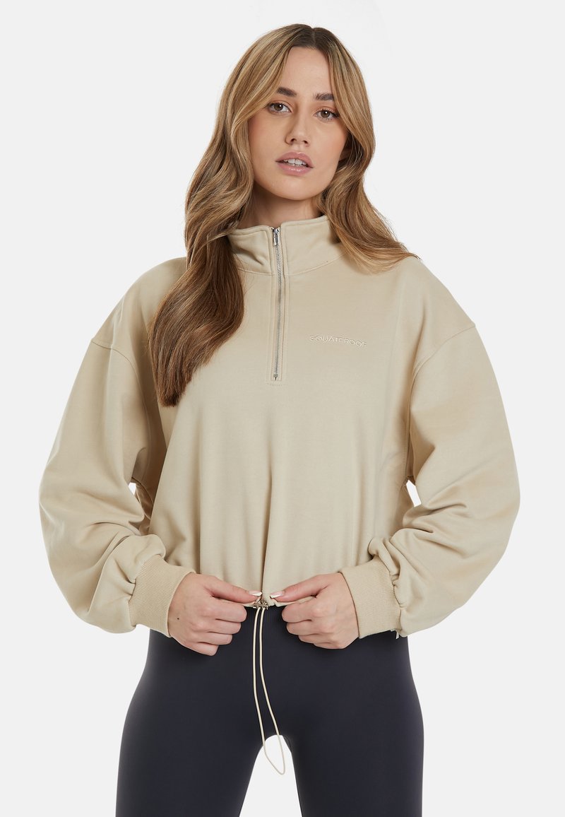 SQUATPROOF PULL STRING PUMP COVER HALF ZIP - Sweatshirt - apricot/beige ...