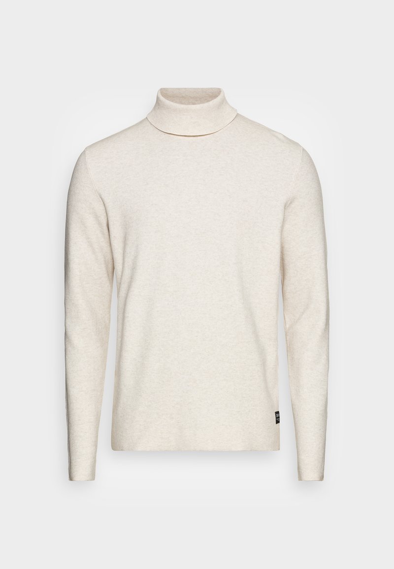 TOM TAILOR DENIM FINE COSY TURTLE NECK - Strickpullover - light beige ...