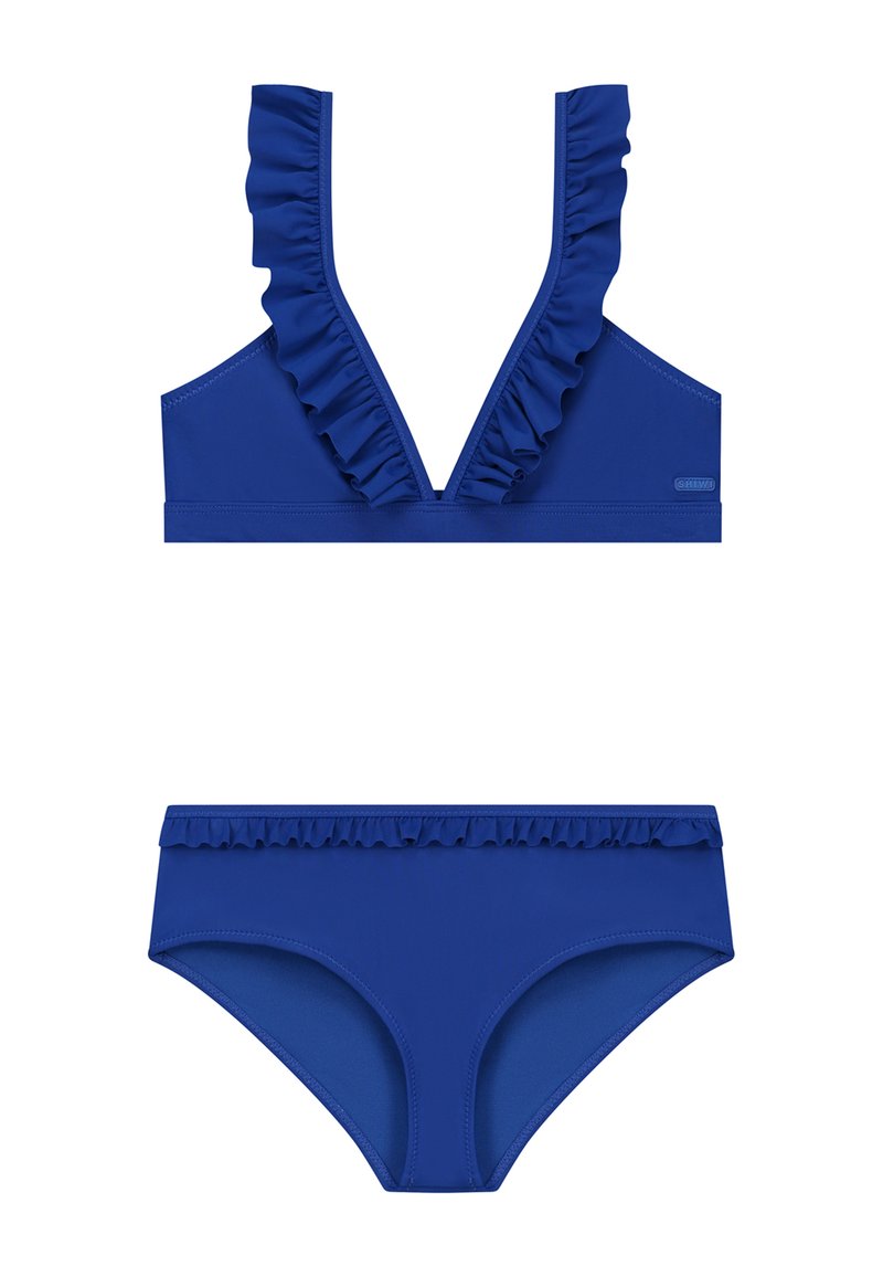 Shiwi Bella Fixed Set Ruffle Bikini Blue Deep Ocean Azul Marino