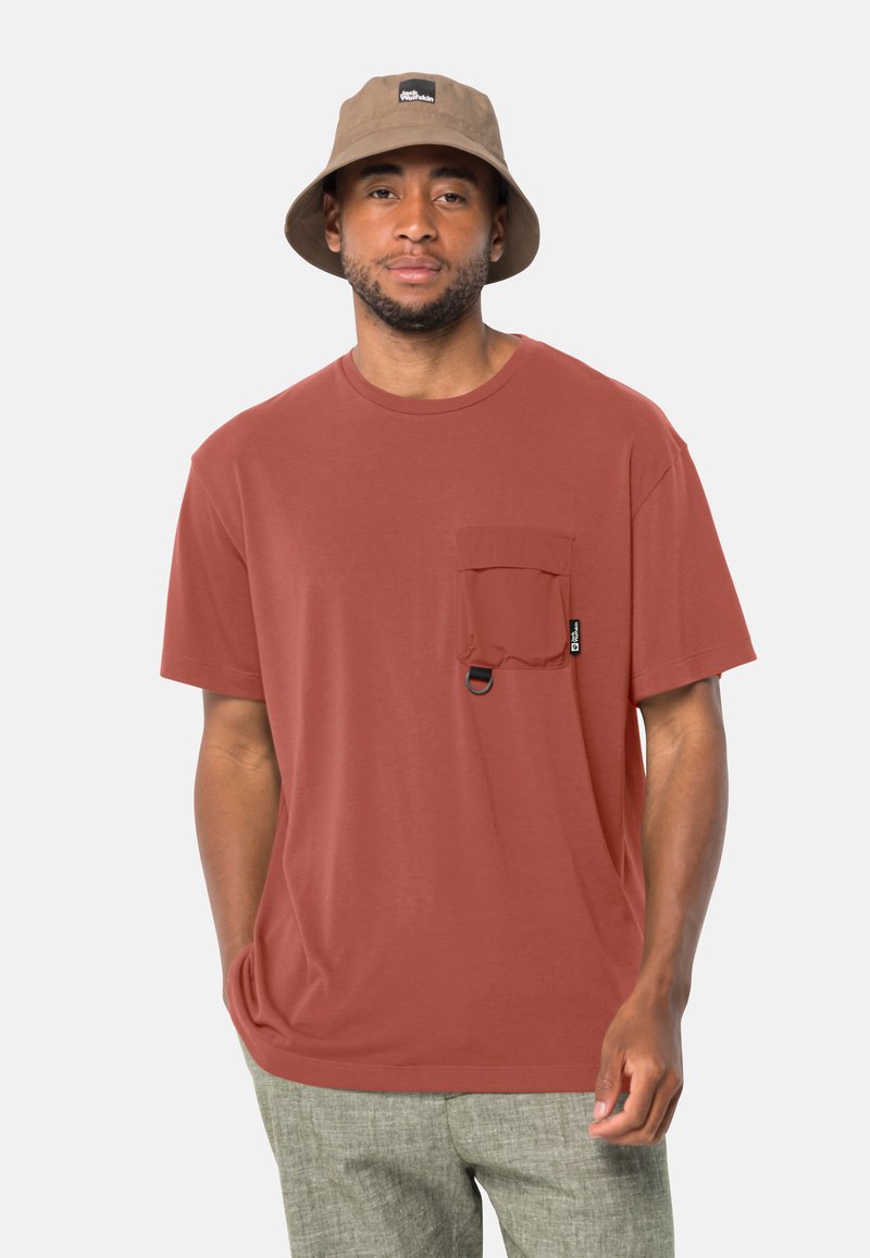 Jack Wolfskin WANDERTHIRST T M - Basic T-shirt - barn red/red - Zalando