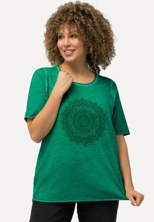 Ulla Popken FLOCKED COLD-DYED - T-Shirt print - pink - Zalando.de