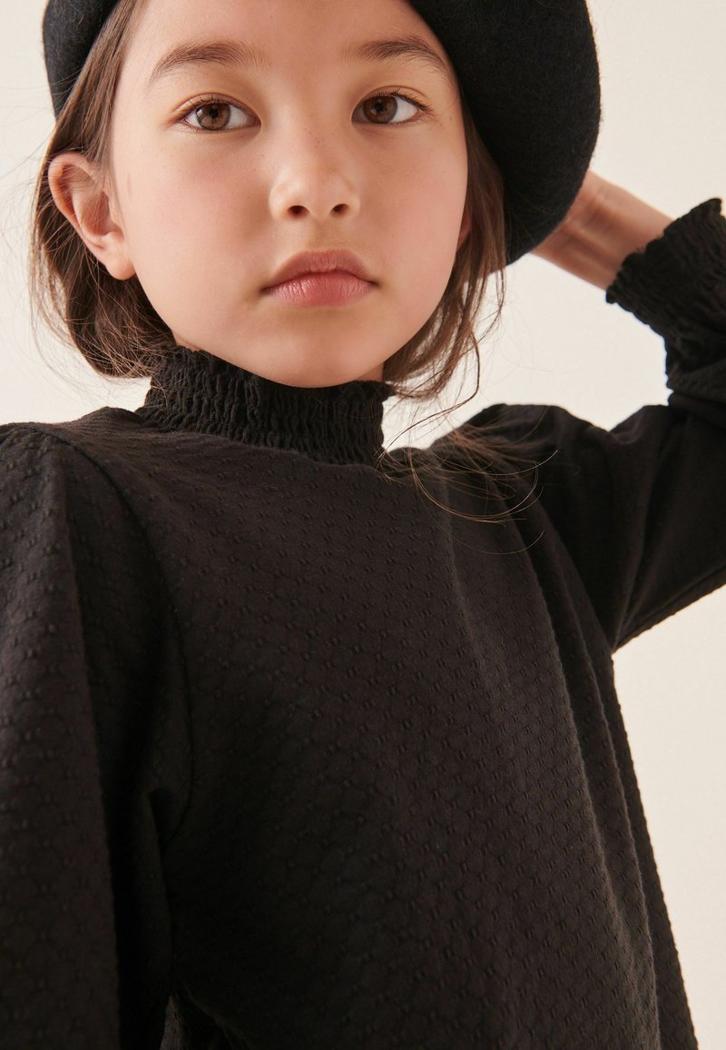 Next SHIRRED HIGH NECK TEXTURED - Jumper - black - Zalando
