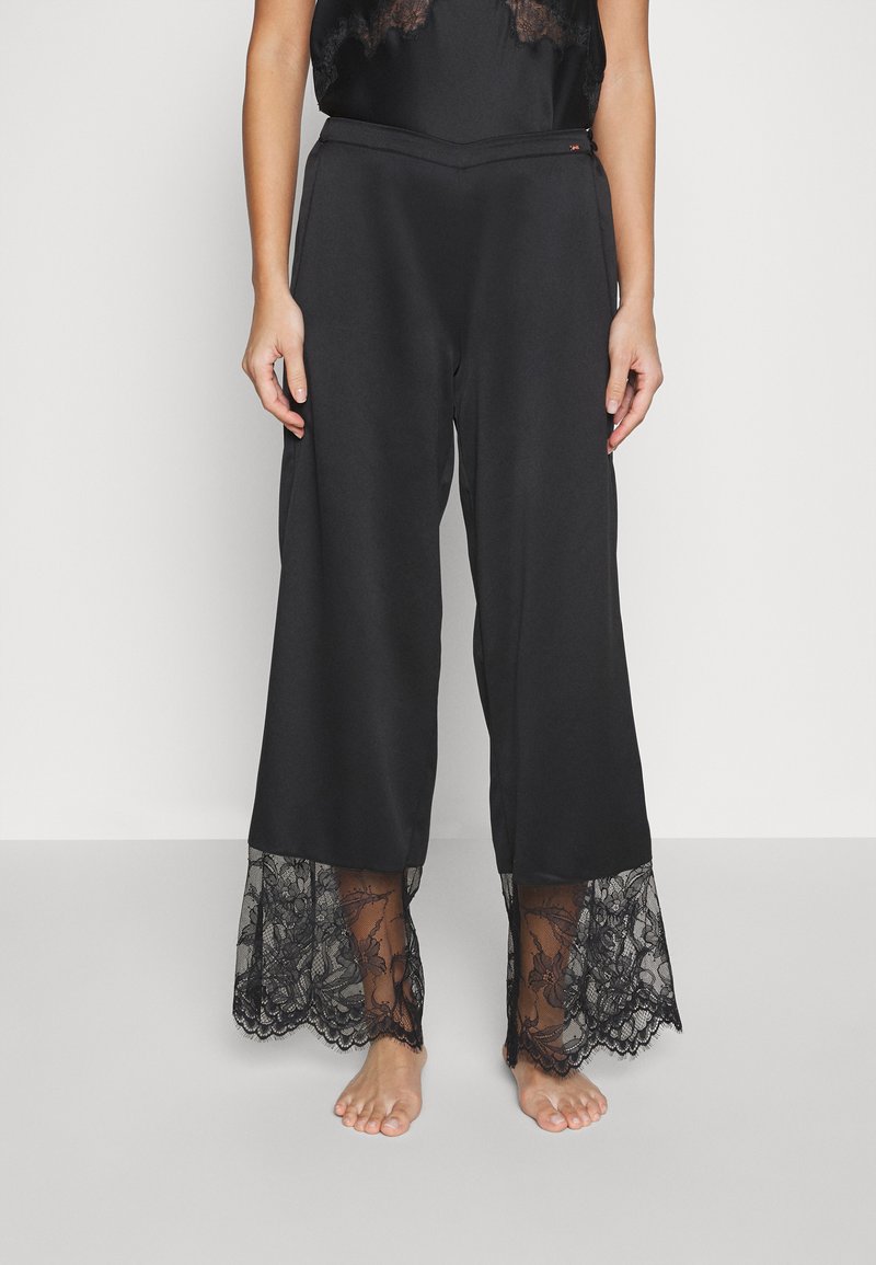 Hunkemöller WIDE LEG CUT OUT SOPHIA - Pyjama bottoms - black - Zalando
