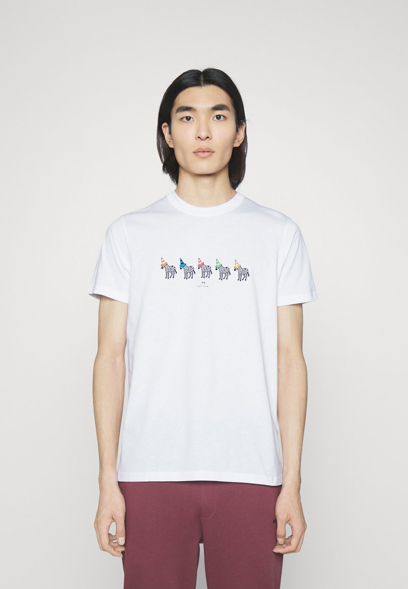 PS Paul Smith SLIM FIT ZEBRA CONES - Print T-shirt - white - Zalando.de