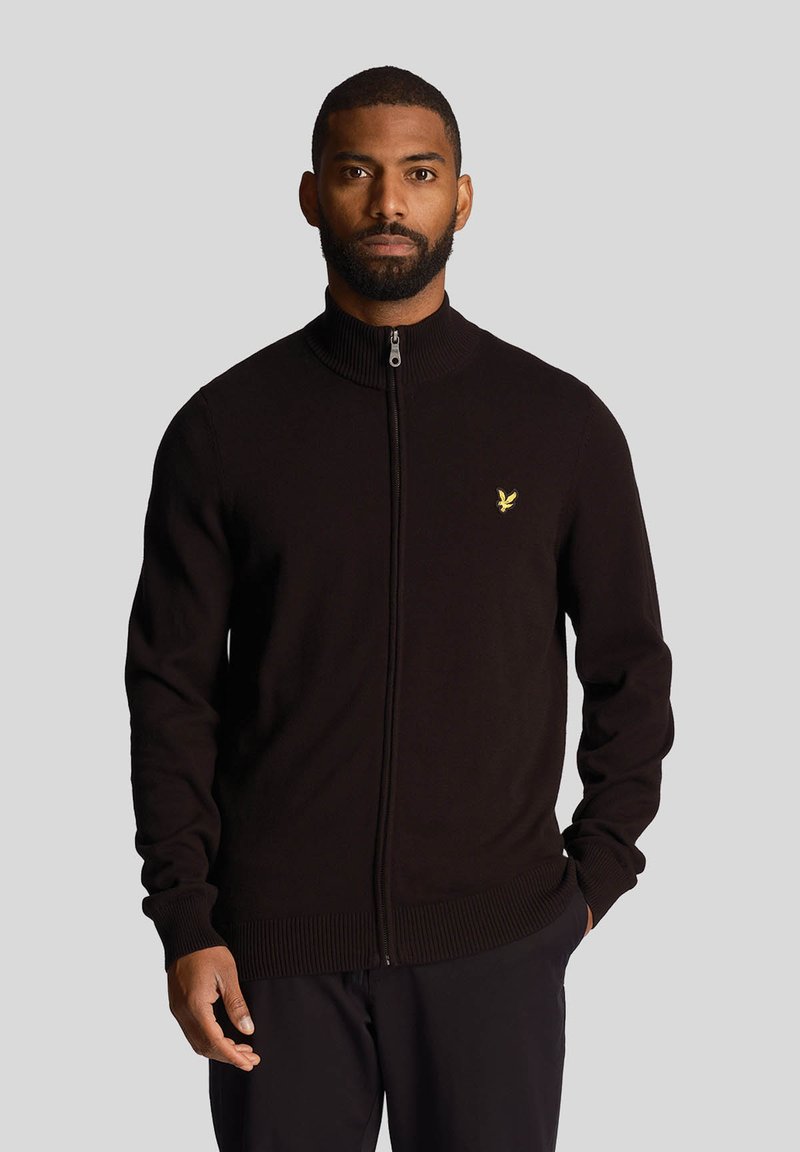 Lyle & Scott FULL ZIP - Kofta - jet black/svart - Zalando.se