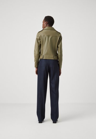 BOSS SAMELI - Kurtka skórzana/ciemnozielony - Zalando.pl