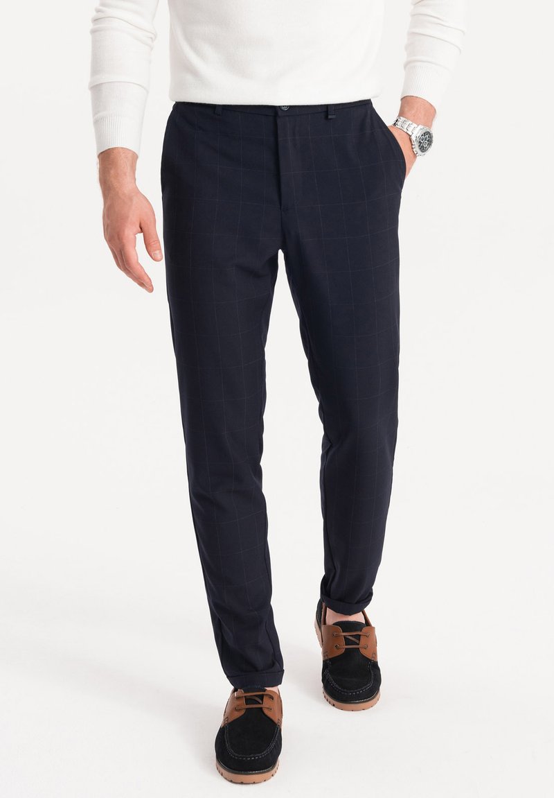 Ombre DELICATE CHECK - Broek - navy blue/donkerblauw - Zalando.nl