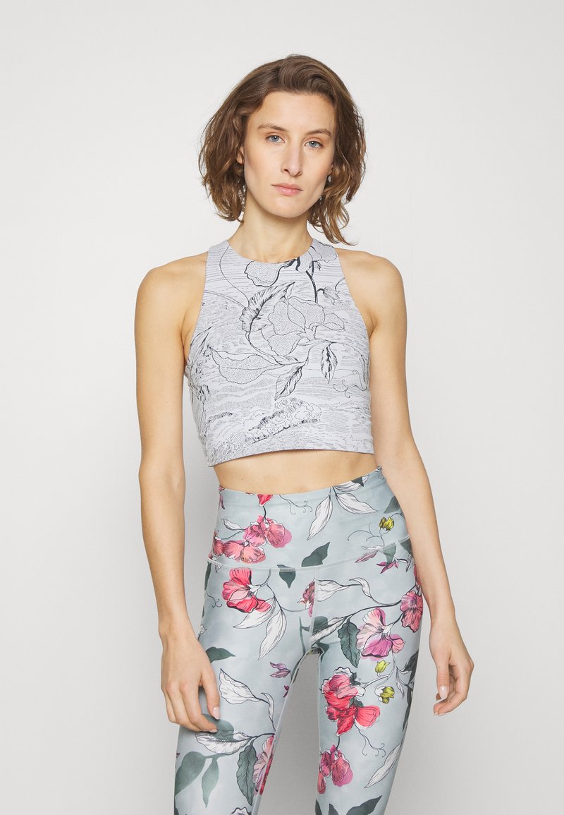 Athleta CROP A-C - Light support sports bra - black/white - Zalando.ie