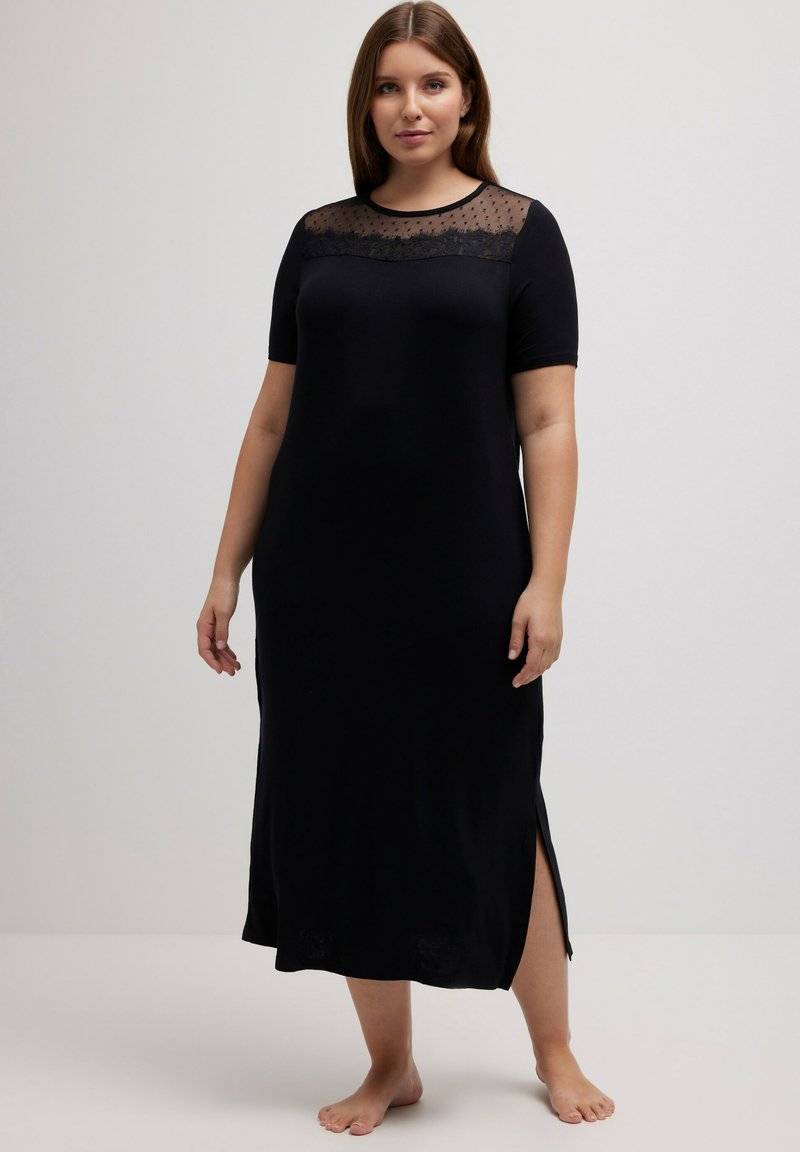 Ulla Popken Nachtjapon - black/zwart - Zalando.nl