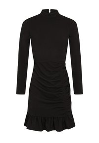 Morgan FITTED RUFFLES AND HIGH COLLAR - Robe de jour - black/noir ...