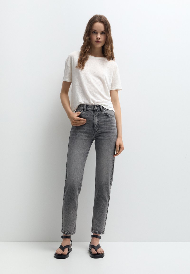 PULL&BEAR MOM - Jeans Slim Fit - grey/grå - Zalando.dk