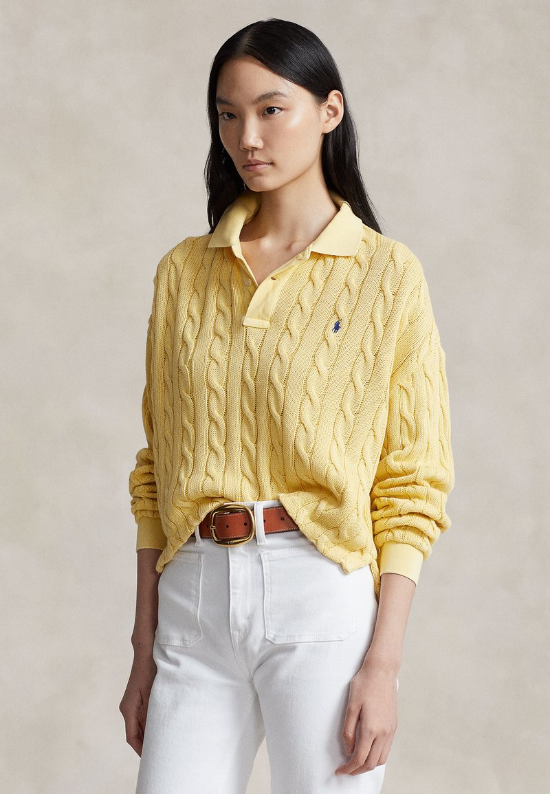 Polo Ralph Lauren LONG SLEEVE - Neule - fall yellow/keltainen - Zalando.fi