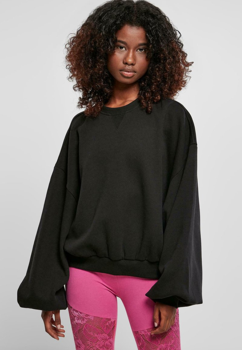 Urban Classics OVERSIZED TRIANGLE CREW NECK - Sweatshirt - black/noir ...