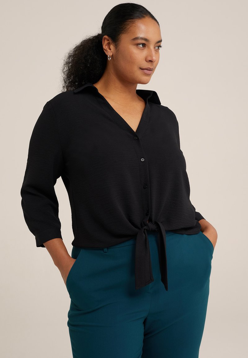 WE Fashion CURVE - Hemdbluse - black/schwarz - Zalando.ch