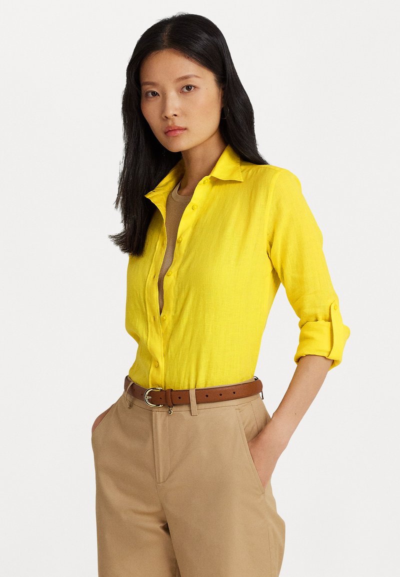 Lauren Ralph Lauren KARRIE LONG SLEEVE SHIRT - Skjorta - lemon daff/gul - Zalando.se