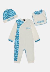 Versace BABY GIFT ALLOVER KIDS LOGO SET - Berretto - bianco/azzurro ...