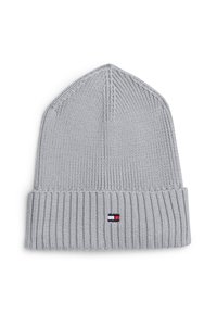 Tommy Hilfiger SMALL FLAG BEANIE UNISEX - Muts - light grey heather/grijs - Zalando.nl