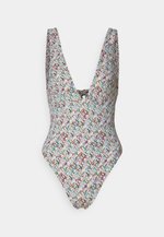 Tommy Hilfiger MONOGRAM SPLUNGE ONE PIECE - Badedragt - calico/hvid ...