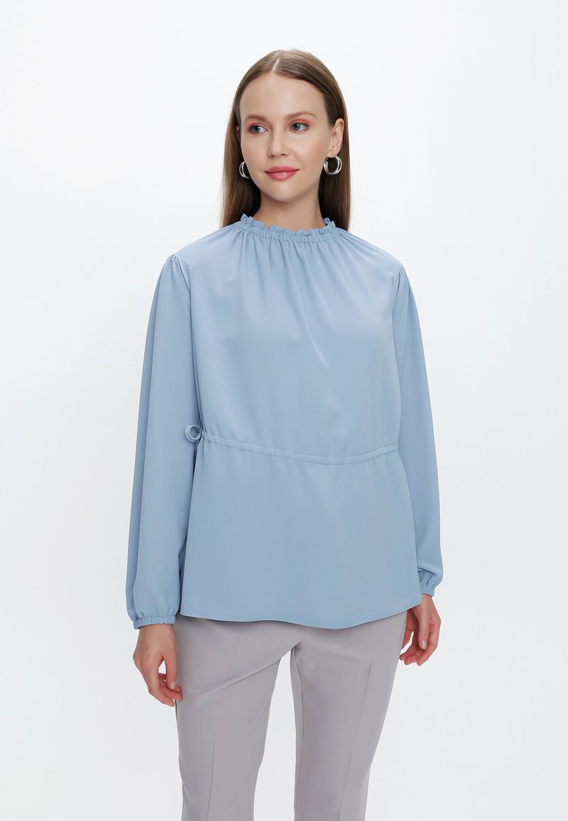Armine ADJUSTABLE WAIST - Blouse - blue grey/blue-grey - Zalando