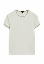 Massimo Dutti SHORT SLEEVE CONTRAST - Basic T-shirt - beige - Zalando.co.uk