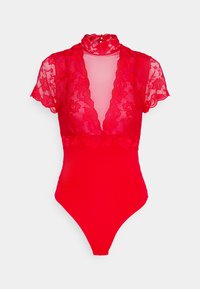 Pieces PCSICCA HIGH NECK BODYSTOCKING - Body - salsa/red - Zalando.ie