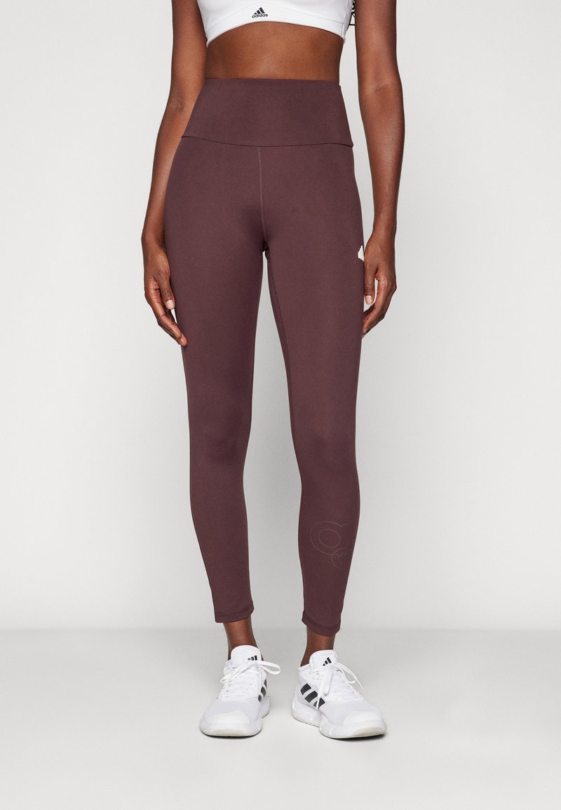adidas Sportswear PRINT HIGH-WAISTED - Retuusid - shadow brown/pruun ...