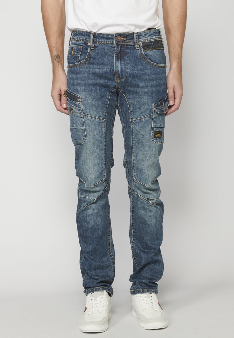 Koroshi WORKWEAR - Vaqueros rectos - azul med medium blue/azul - Zalando.es