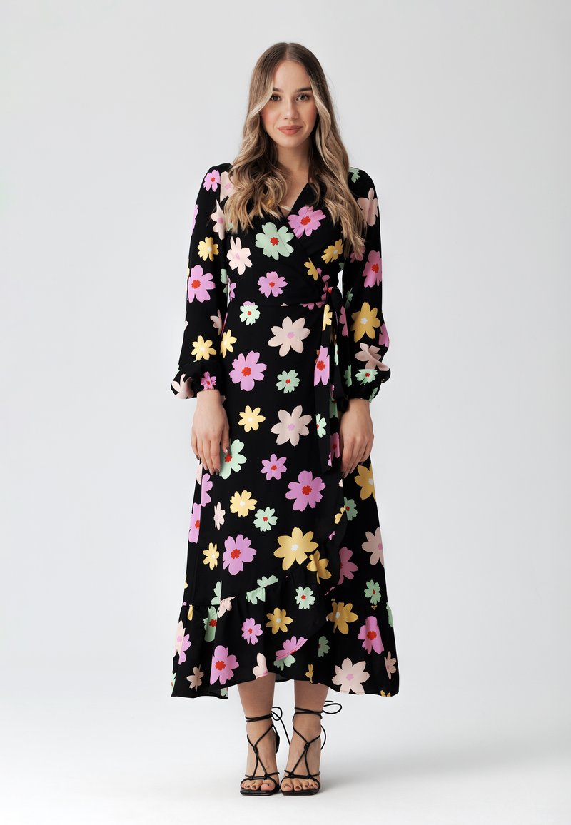 Laurella SERENA BIG FLOWERS - Maxikleid - black/schwarz - Zalando.de