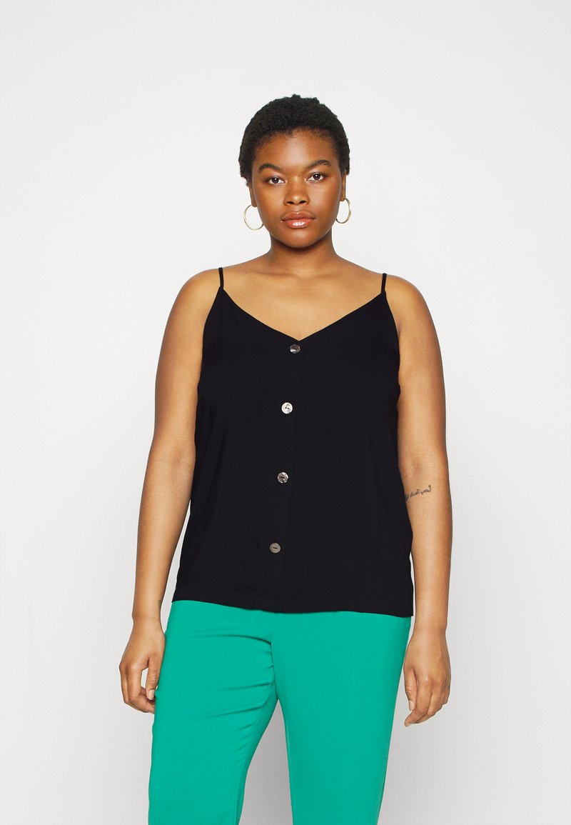 ONLY Curve ONCNOVA LIFE BUTTON SINGLET SOLID - Top - black/schwarz ...