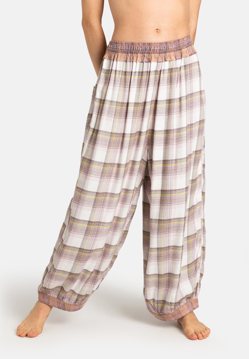 Free People LOUNGE FALLIN FOR - Nachtwäsche Hose - green combo/beige ...