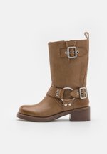 Steve Madden EN ROUTE - Kauboi-/mootorrattasaapad - tan/päevitunud naha ...