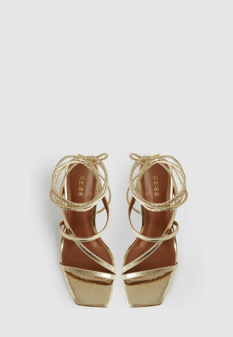 Reiss REGULAR FIT - REBECCA - Sandales à talons hauts - gold-coloured ...