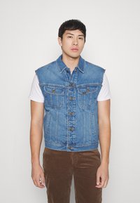 Lee RELAXED RIDER JACKET - Weste - light blue denim/light-blue denim ...