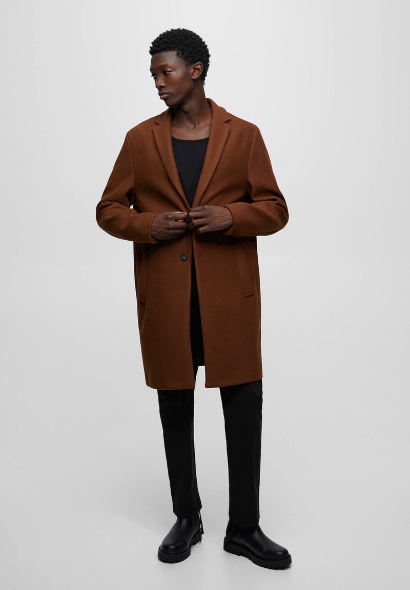 PULL&BEAR BASIC COMFORT FIT - Kurzmantel - mottled brown/braun meliert - Zalando.at