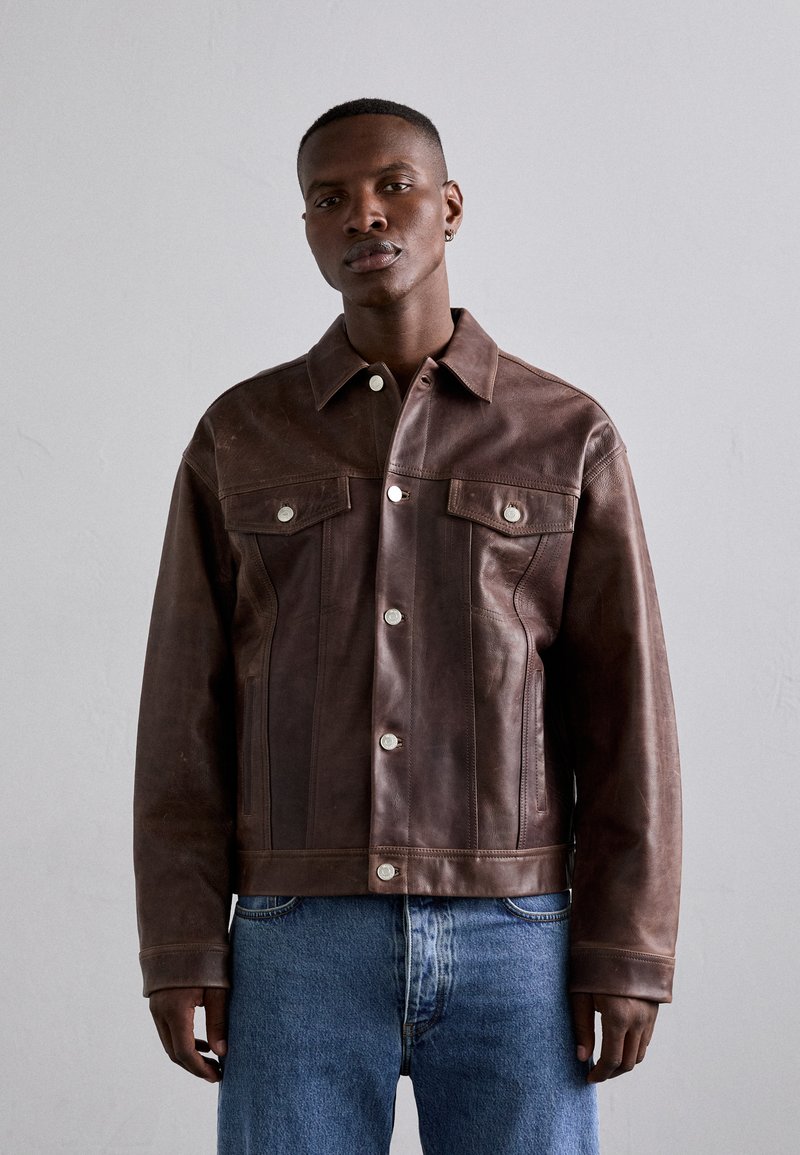 Won Hundred EZRA - Leather jacket - brown - Zalando.ie