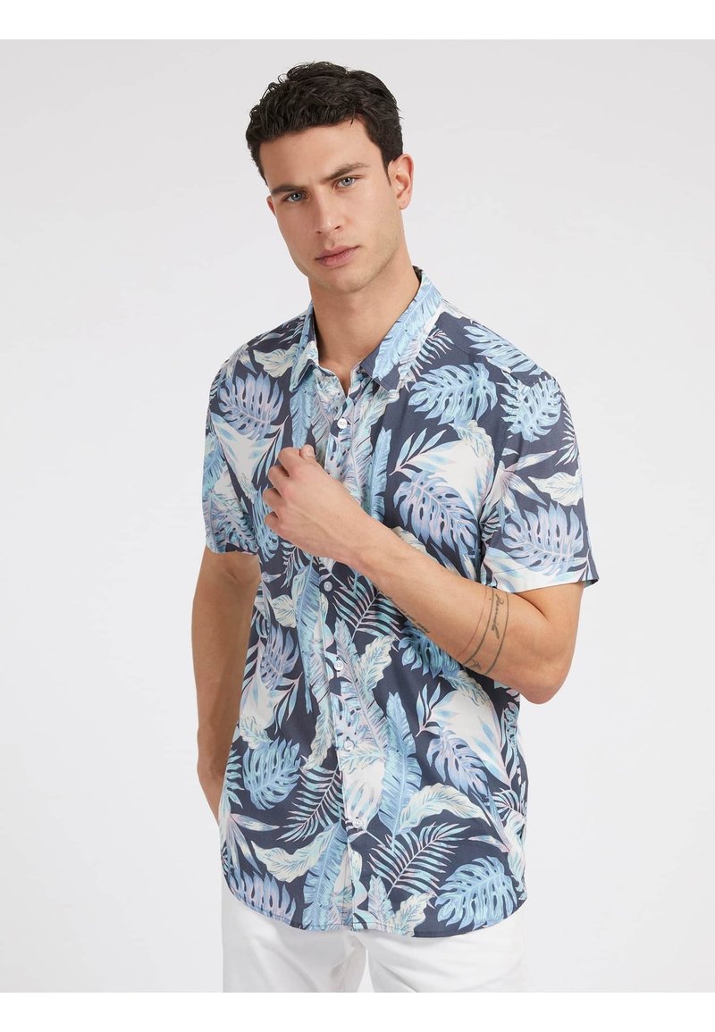 Guess Mit Allover Print Chemise Mehrfarbig Grundton Blau Bleu