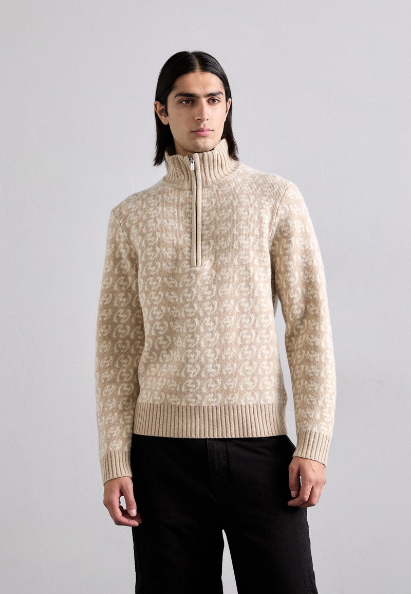 Holzweiler CASTLE EMBLEM HALF ZIP - Jumper - sand/sand - Zalando