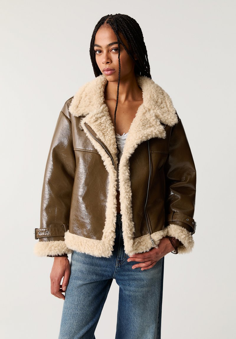 PULL&BEAR DOUBLE FACED - Imitatieleren jas - brown/bruin - Zalando.nl