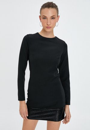 Koton ACCESSORY DETAIL PUFF SLEEVE PLEATED - Abito a camicia - black ...