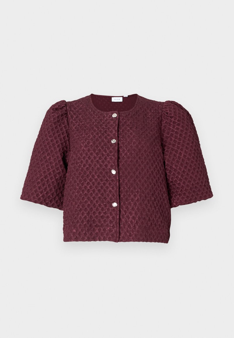 VILA VITALIAMA O NECK OPEN - Button-down blouse - fig/dark purple ...