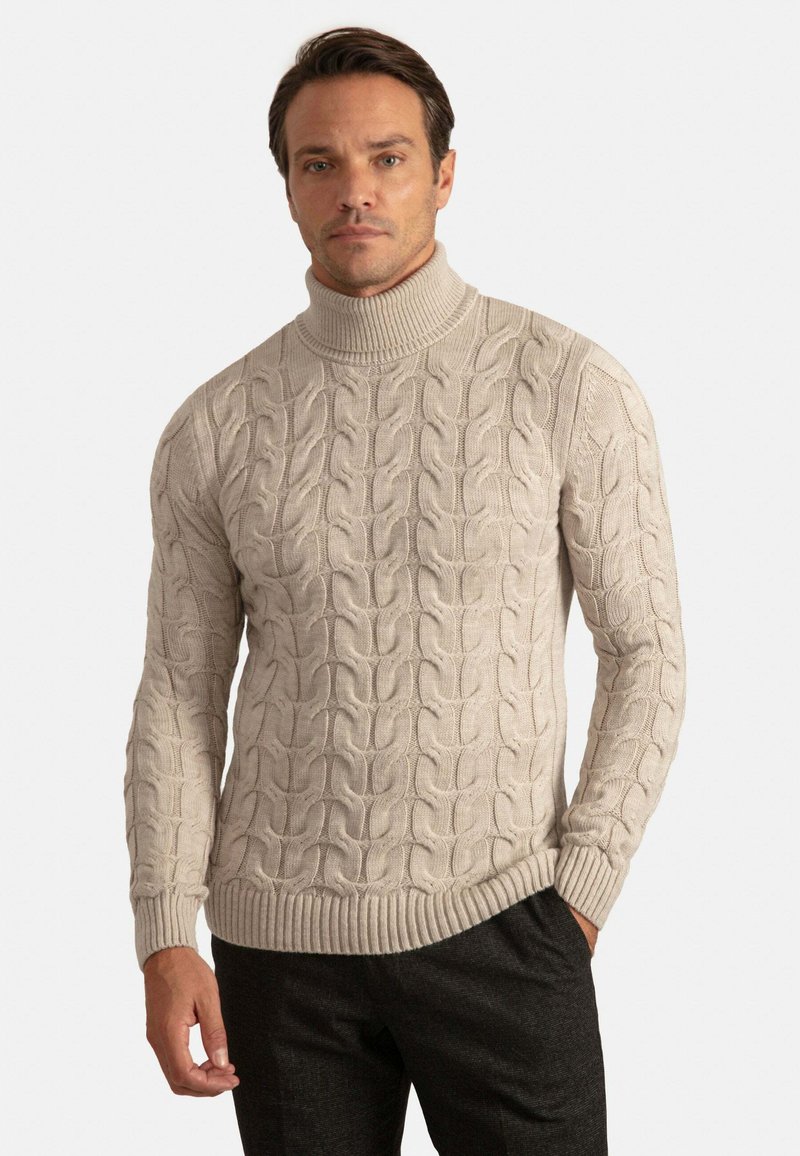 Jacey Quinn TURTLE NECK - Strickpullover - beige/stein - Zalando.de