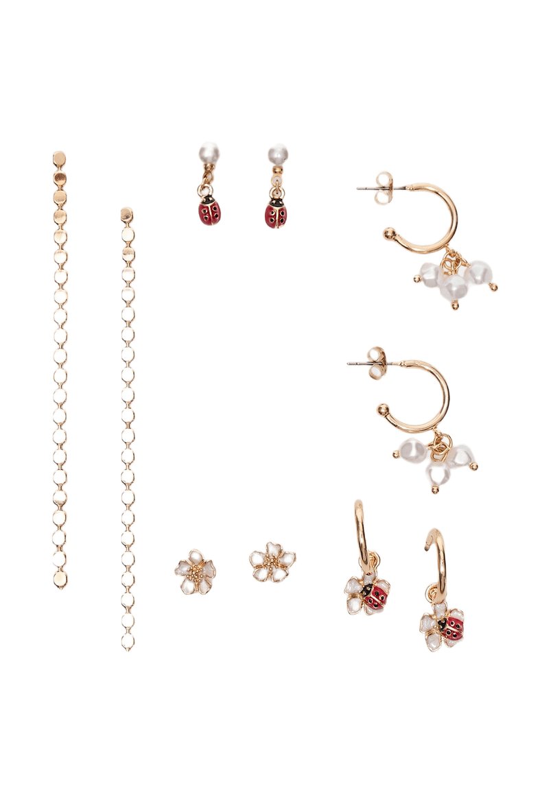 Stradivarius -PACK OF LADYBIRD SET - Earrings - gold-coloured - Zalando