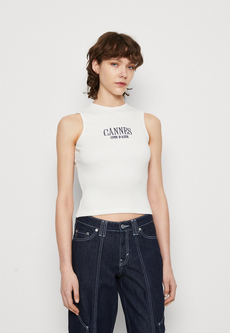 IN THE STYLE GEMMA ATKINSON RACER NECK VEST - Top - white/weiß - Zalando.ch